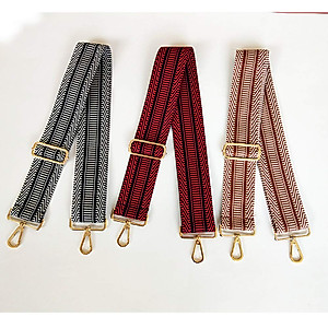 Umily Wide Shoulder Strap Adjustable Replacement Belt Guitar Style Cross body Handbag Purse Strap, Black (Silver Black Metal), Medium