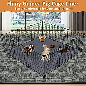 Fhiny 2 PCS Guinea Pig Cage Liner, Washable Guinea Pig Bedding Reusable Small Animal Pee Pads Waterproof Bedding Liners for Rabbit Ferret Chinchilla Kitten Puppy (Medium - 27.5'' x 19.6'' - 2 Pack)