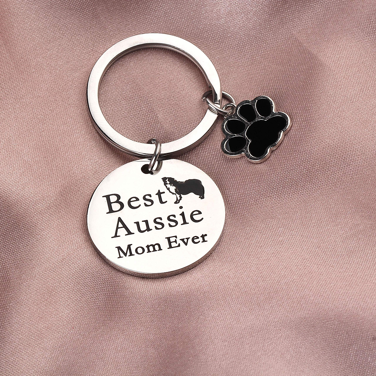 BLEOUK Australian Shepherd Keychain Aussie Gift Aussie Dog Mom Owners Lovers
