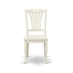 East West Furniture BOAV5-LWH-W 5 Piece Dining Room Table Set Includes a Round Kitchen Table and 4 Dining Chairs, 42x42 Inch, Linen White