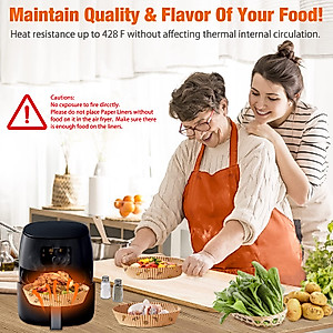 Air Fryer Disposable Paper Liners - Food Grade Non-stick Parchment Paper, 7.9In Upgrade Oil-proof for Air Frying, Baking, Roasting Microwave (100Pcs-Fit 5-8 QT)