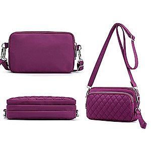 Collsants Small Nylon Crossbody Purse for Women Small Handbags Mini Nylon Travel Shoulder Bag Multi Zipper Pockets