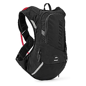 USWE MTB Hydro Hydration Pack with 3L Hydration Bladder - Hydration Backpack for Cycling, Mountain Biking, E-MTB and Gravel Riding, Backpack with Water Bladder (8L, Black)
