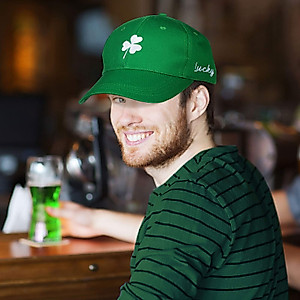 2 Pieces St. Patrick's Day Hat Shamrock Baseball Cap Accessories Adjustable Clover Caps for Men and Women (Clover Style)