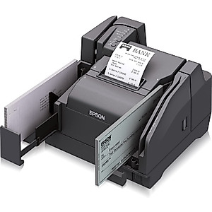 Epson A41A267001 TM-S9000 Multifunction Scanner and Printer, 110DPM, Direct Thermal, USB, 2 Pocket, USB Hub and MSR Reader, Dark Gray