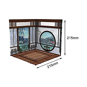 AMLESO Backdrop Scene Model Collection Background Board Scene for Action Figures Storage, Chinese Room