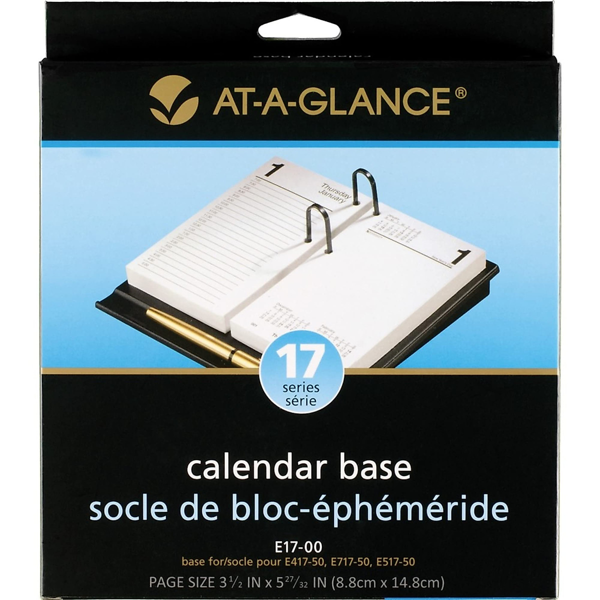AT-A-GLANCE Loose-leaf Desk Calendar Base for 3.5 x 6 Inch Page Size, Black (E17-00)