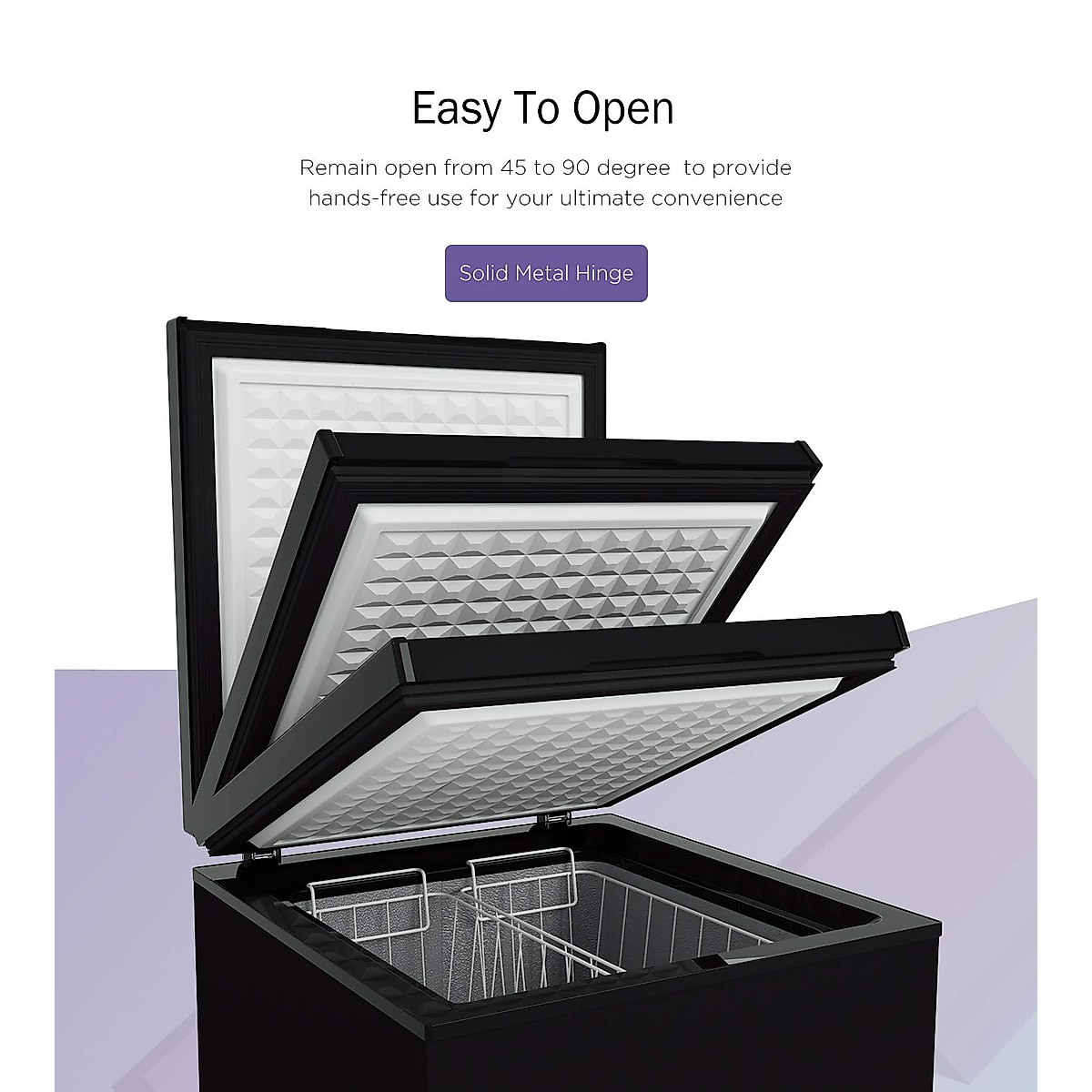 COOLHOME 3.5 Cubic Feet Chest Freezer with Removable Basket, from 6.8℉ to -4℉ Free Standing Compact Fridge Freezer for Home/Kitchen/Office/Bar (Black, 3.5 Cu.ft.-normal)