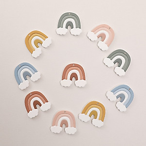 Teething Toys for Babies 0-6 Months Baby Teethers with Clip Silicone Baby Teether Toys for Boys and Girls Infant Teething Toys for Babies Rainbow Shape with Travel Case-Terracotta