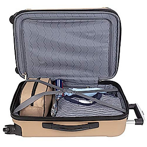 Travelers Club Midtown Hardside 4-Piece Luggage Travel Set, Expandable, Tan