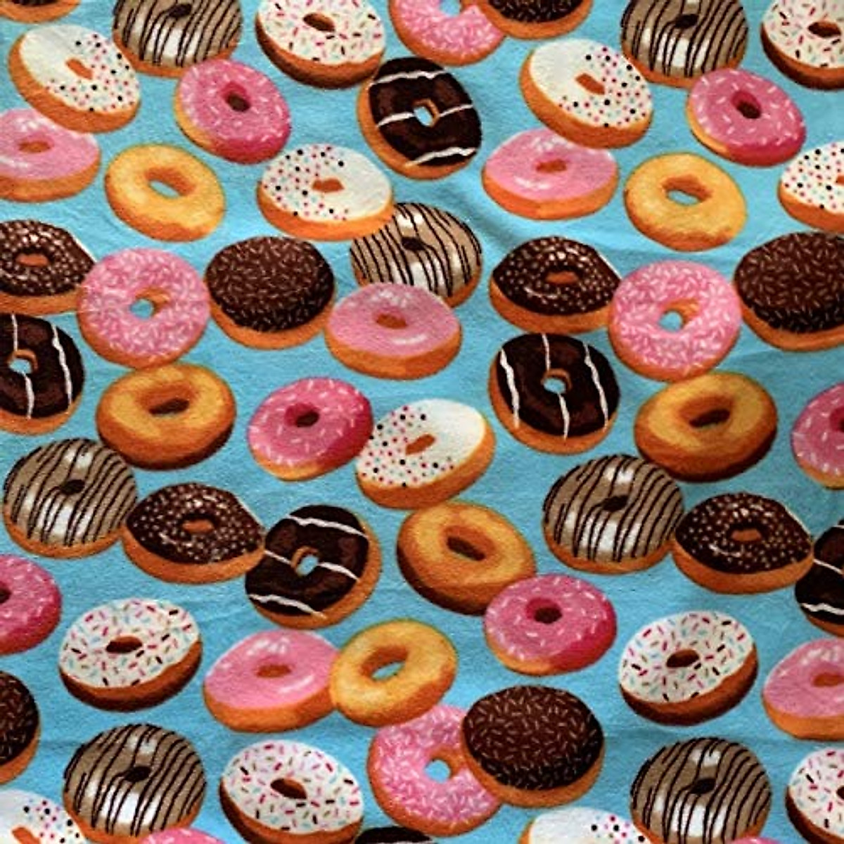 Dozen Donuts Anti-Pill No-Sew Throw Fleece Fabric Kit (72x60)