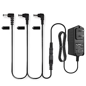 Mr.Power Guitar Effects Power Supply Adapter 9V DC 1A (1000mA) with Daisy Chain Cord Cable Free Insulated Cap (9V Adapter + 3 Way Cable)