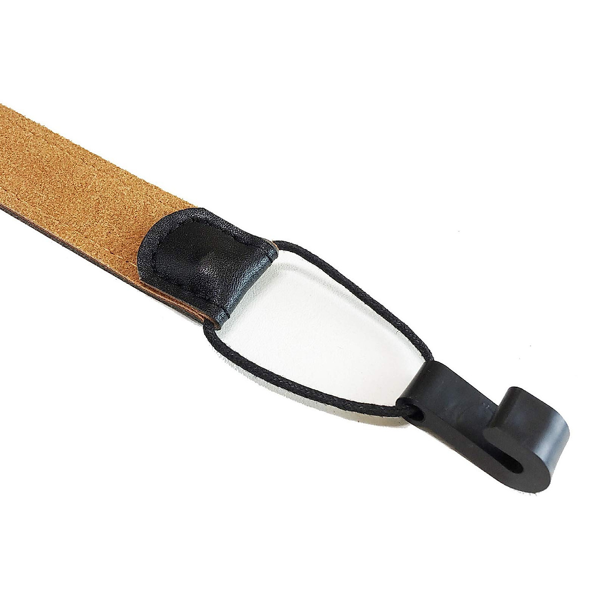 RAUYIVANY Ukulele small guitar strap, three-layer leather strap, width 1 inch, adjustable length (21.6-29 inches), unisex small guitar, ukulele strap (black-brown)