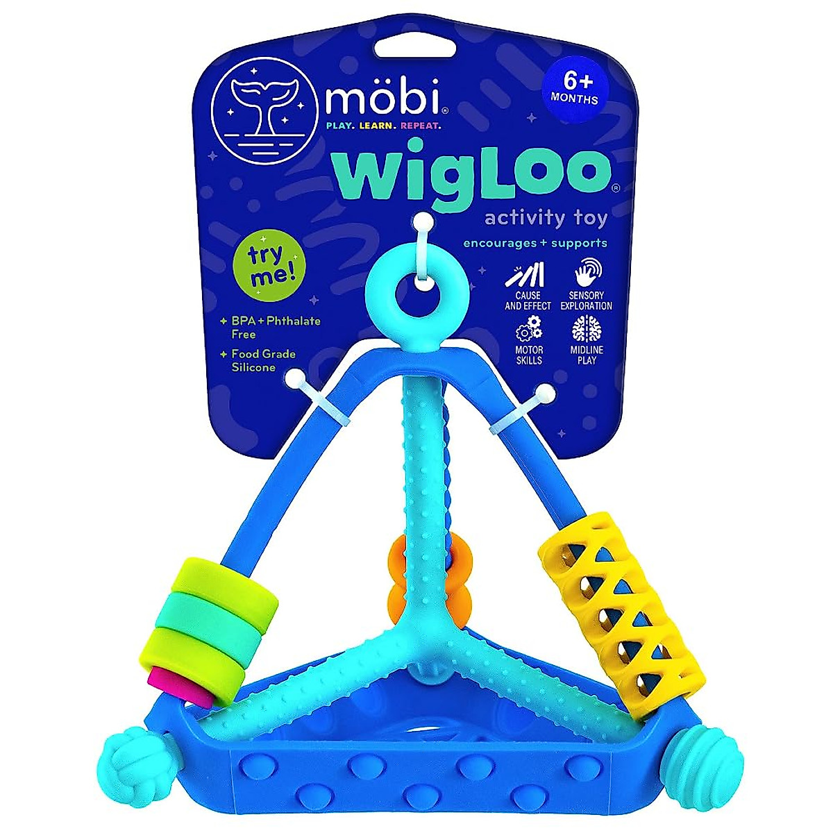 MOBI WIGLOO Baby Sensory Toys from Infants to Toddlers - Baby Toys for Hand Eye Coordination and Developmental Brain Function - Food Grade Silicone - 6 Month Old Baby Toys - Teething Toy