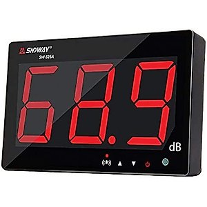 TestHelper SW-525A Sound Level Meter Tester 30-130db Large Screen Red LCD Display Wall Hanging Type Decibel Noise Measuring with Alarm (Sound Level Meter)