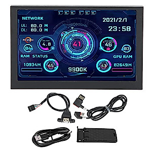 Computer Temperature Monitor, Stepless Brightness 5 Inch CPU Data Monitor Design Editor for CPU