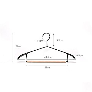N/A Wooden Hangers Metal Suit Hangers Wide Shoulders and Trousers bar Hangers Wardrobes Storage Racks