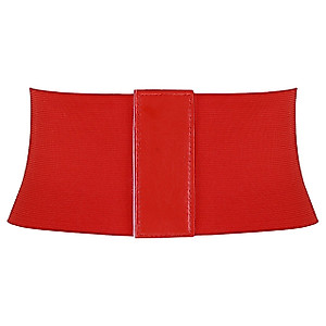 Ayliss Women Elastic Wide Band Tied Waspie Corset Waist Cincher Belt,Red