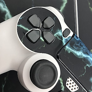 UUShop Vinyl Skin Decal Sticker Cover Set for PS4 Console and 2 Dualshock Controllers Skin Green Lightnings