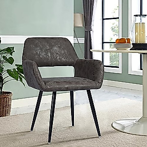 FurnitureR Dining Chair, Faux Leather Upholstered Side Chair for Home Kitchen Dining Room Living Room Bedroom, Set of 1, Vintage Brown