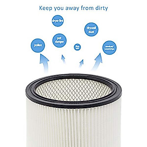Wocase 90304 Cartridge Filter Replacement, Compatible with Shop-Vac Shop Vac 90304, 90350, 90333, 903-04-00, 9030400, 90595, 5 Gallon Up Wet/Dry Vacuum Cleaners