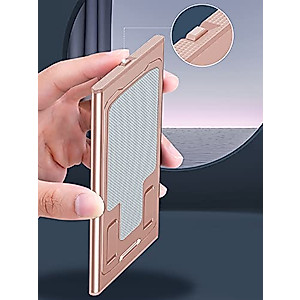 Casartish Portable Cell Phone Stand, Adjustable Phone Stand for Desk, Ultra Thin Phone Holder Stand, Folding Alloy Stand Compatible with All Mobile Phone, iPad, Tablet 4-12'' Desk Accessories (Pink)