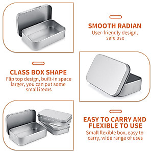 RHBLME 20 Pack Small Tin Box with Lid, 3.74" x 2.36" x 0.9" Metal Tin Box Container Mini Portable Small Storage Container Kit with Lid for Home Storage, DIY Craft Tools Storage