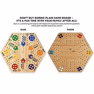 flybold Wooden Game Set - 6 x 10 x 6 Inches - Family-Friendly Game for Kids and Adults - Board Games for Adults for Indoor/Outdoor Fun, BBQs, Parties, and Picnics