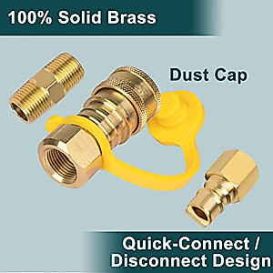 GASPRO 2 Pieces Grill Connectors & Hoses Accessories - 24 FT Natural Gas Hose with 3/8 Male Flare Quick Connect/Disconnect & 3/8 Inch Natural Gas Quick Connect Fittings for BBQ Gas Grill