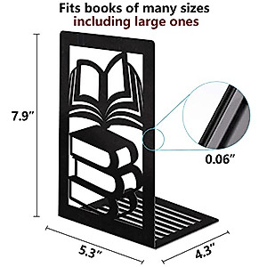 Metal Bookends-Bookend Decorative Heavy Book Ends for Shelves ,Black Book Supports Non-Skid Pineapple Bookshelf Holder for Office Home School Kitchen（Book）