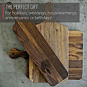 Made in USA Walnut Cutting Board by Virginia Boys Kitchens - Butcher Block made from Sustainable Hardwood (Handle - 10x16)