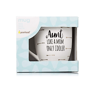 Pearhead Aunt: Like a Mom Only Cooler Ceramic Mug, Best Aunt Gifts, Niece and Nephew Gifts, Coffee Mug, 16 oz