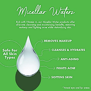 Urban Hydration Aloe Vera Leaf Micellar Water | Natural Cleanser and Moisturizer, Paraben and Sulfate Free, Anti-Aging, For All Skin Types | Leaves Skin Feeling Soft and Moisturized, 16.9 Ounce