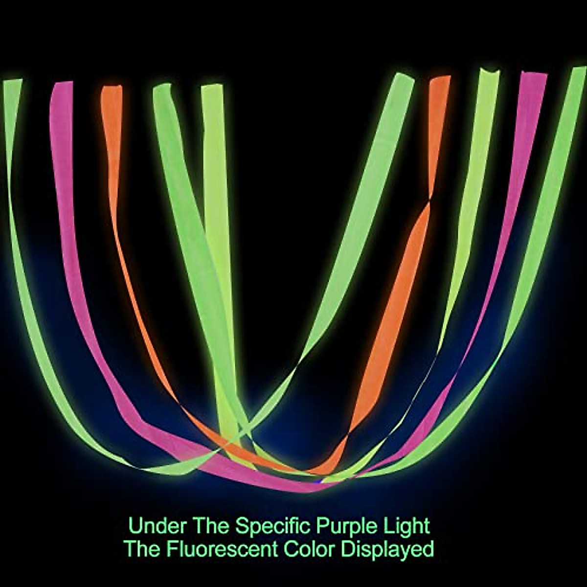 400Ft Glow in The Dark Party Decorations Neon Crepe Paper Streamers Blacklight Party Streamer Decorations Backdrop Decorations for Holiday Birthday Fiesta Party