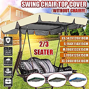 Swing Top Cover Replacement Canopy for Swing Seat Chair,Waterproof Garden Swing Chair Canopy Cover,Swing Hammock Cover Top for Garden Outdoor(Only Canopy Cover)