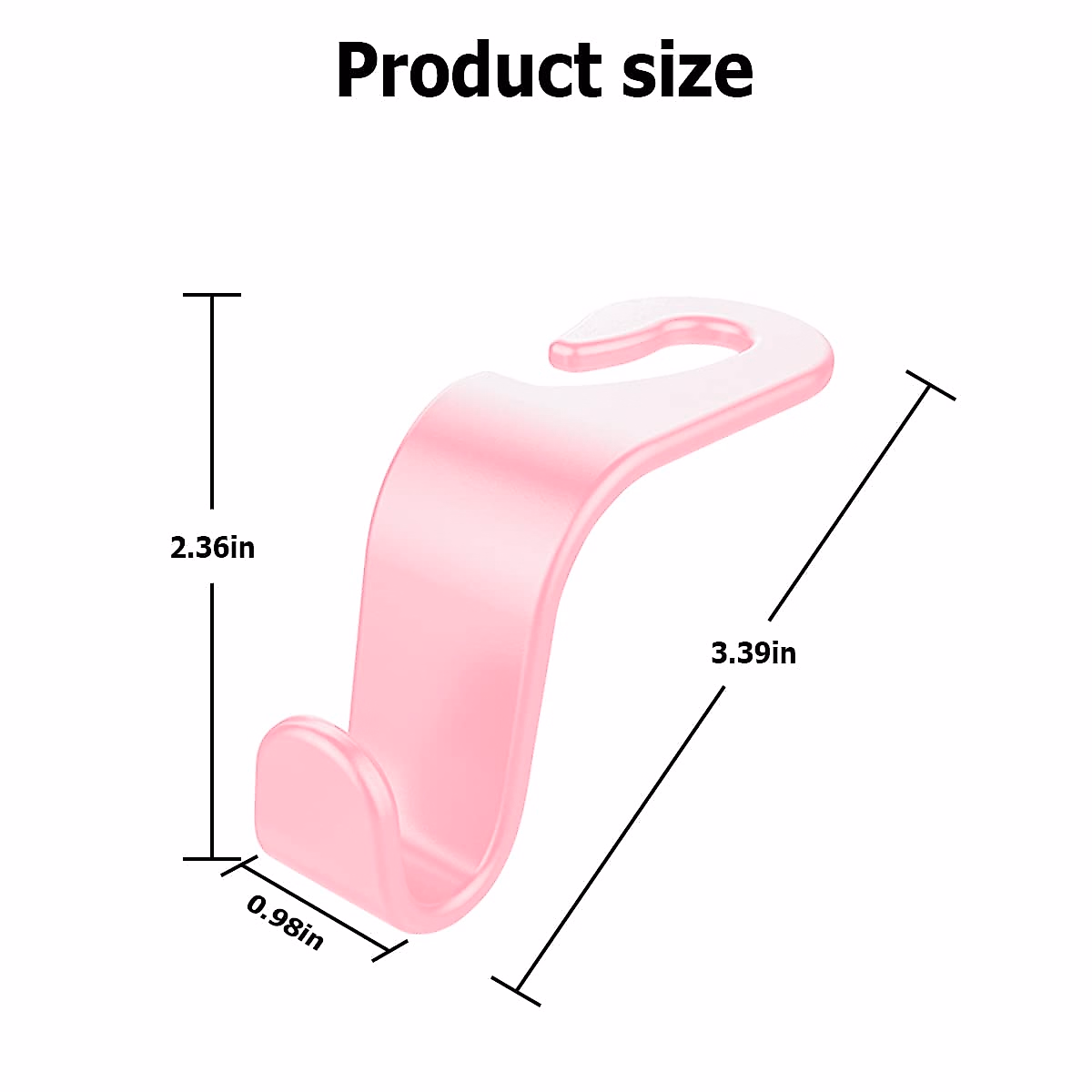 Moly Magnolia Car Seat Headrest Hook, 4PCS Multifunctional Auto Backseat Hangers, Vehicle Storage Organizer for Purse, Coat, Umbrella, Grocery, Bag, Handbag (Pink)
