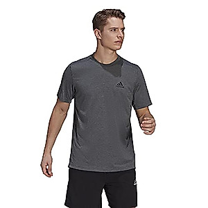 adidas mens FR Tee Dark Grey Heather/Black Medium