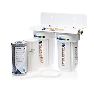 RVWaterFilterStore Essential Jumbo High Flow RV, Camper, Tiny House, Van Conversion Water Filtration System Made in USA + Warranty