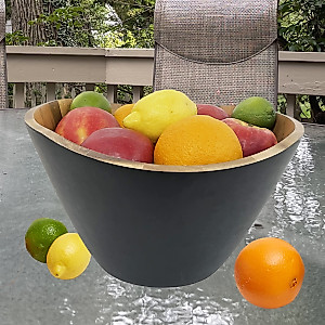 Acacia Wood Salad Serving Bowl 12” with Servers 3 Piece Set by Woodard & Charles