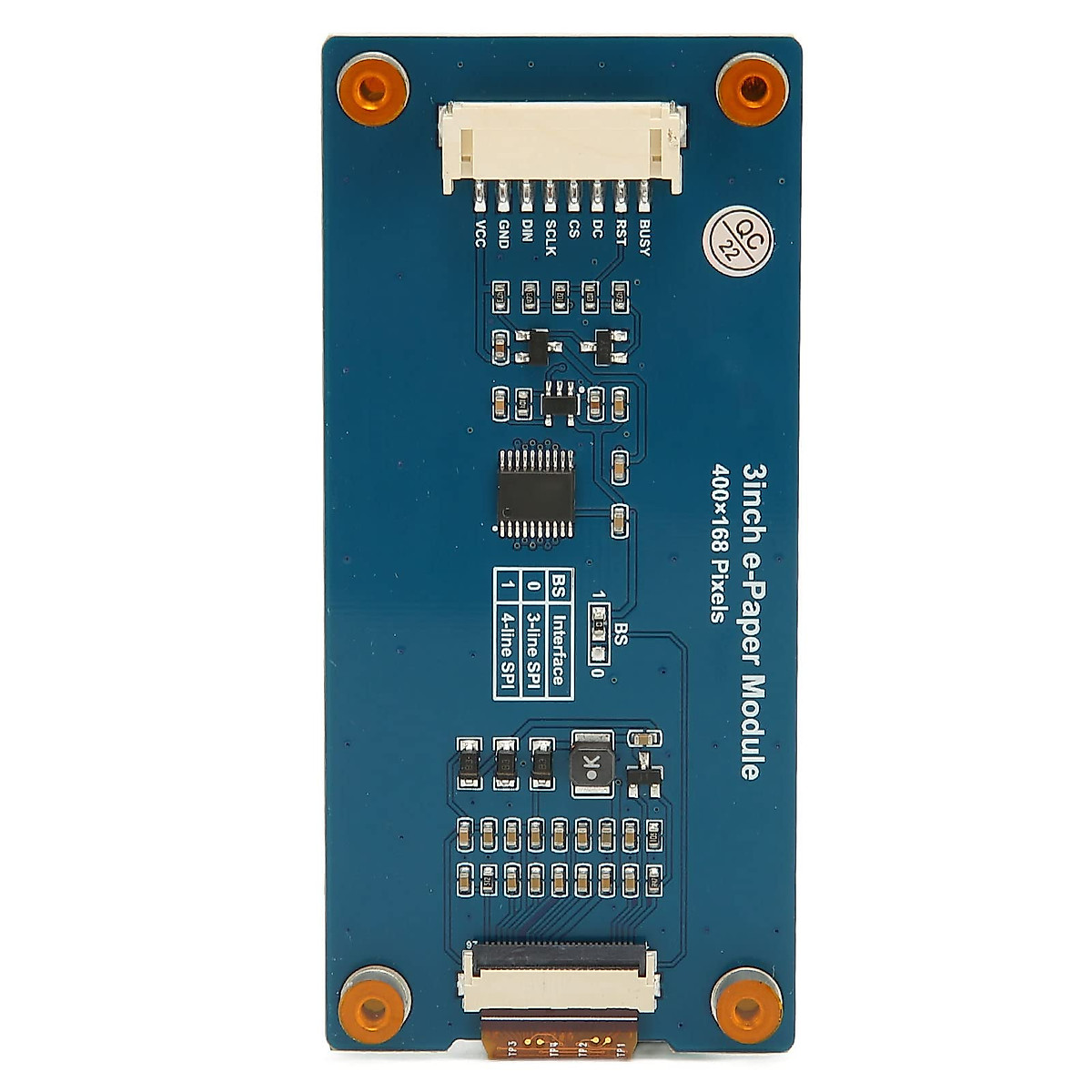 3inch Electronic Ink Display Module, 400 x 168 Resolution Low Power Red, Yellow, Black, White 4 Color Electronic Ink Display Panel, for RPi, for Jetson Nano, for STM32, SPI Interface