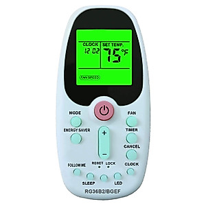 HA-15953 Replacement for Comfortstar Air Conditioner Remote Control RG36B2/BGEF (Display in Fahrenheit)