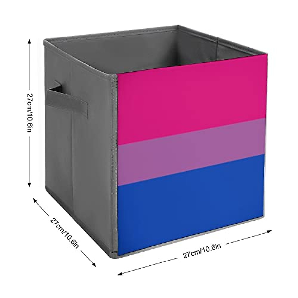 Bisexual Pride LGBT Flag Collapsible Storage Bins Basics Folding Fabric Storage Cubes Organizer Boxes with Handles