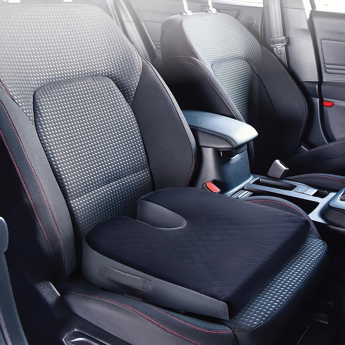 Kolbs Car Seat Cushion Truck Driver Cushion | Wedge Seat Cushion with Cutout for Coccyx Tailbone Pain Relief Cushion | Car Pillow Car Seat Cushion for Car Seat Driver | Stylish Chic Jacquard Cover