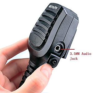 Retevis 2 Pin Walkie Talkie Speaker Microphone with 3.5MM Jack Compatible with Retevis RT22 RT21 RT68 RT19 H-777 RT15 RT22S RT86 RT18 RB18 RT27 RT5R RT1 Baofeng UV-5R BF-F8HP 2 Way Radio(2 Pack)