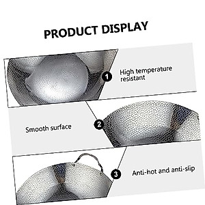 Angoily Stainless Steel Seafood Pot Stove Burner Pans Korean Ramen Pot Metal Cooking Utensils Kitchen Gadget Gas Range Shabu Pot Non- Stick Paella Pan Kitchen Cookware Double Ear Ramen Pot