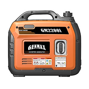GENMAX Portable Inverter Generator，2200W ultra-quiet gas engine, EPA Compliant, Eco-Mode Feature, Ultra Lightweight for Backup Home Use & Camping (GM2200i)