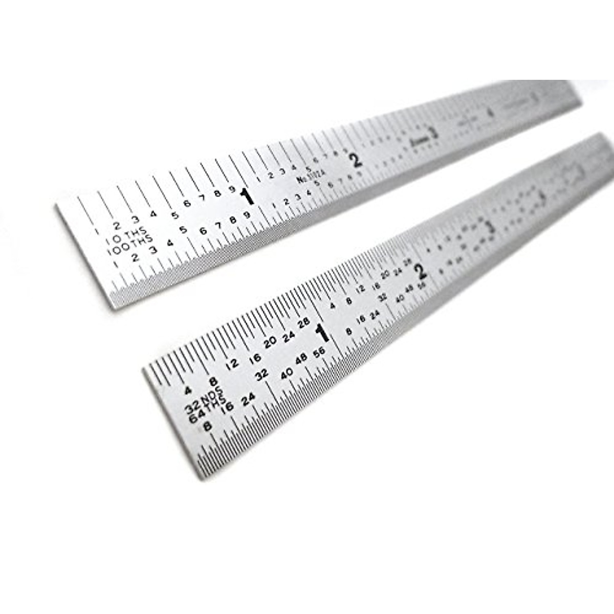Shinwa 6" 5R Narrow and Flexible (.500 wide x .020 thick) Zero Glare Satin Chrome Stainless Steel 5R Machinist Engineer Ruler/Rule with Graduations in 1/64, 1/32, 1/10, 1/100 Model H-3102A