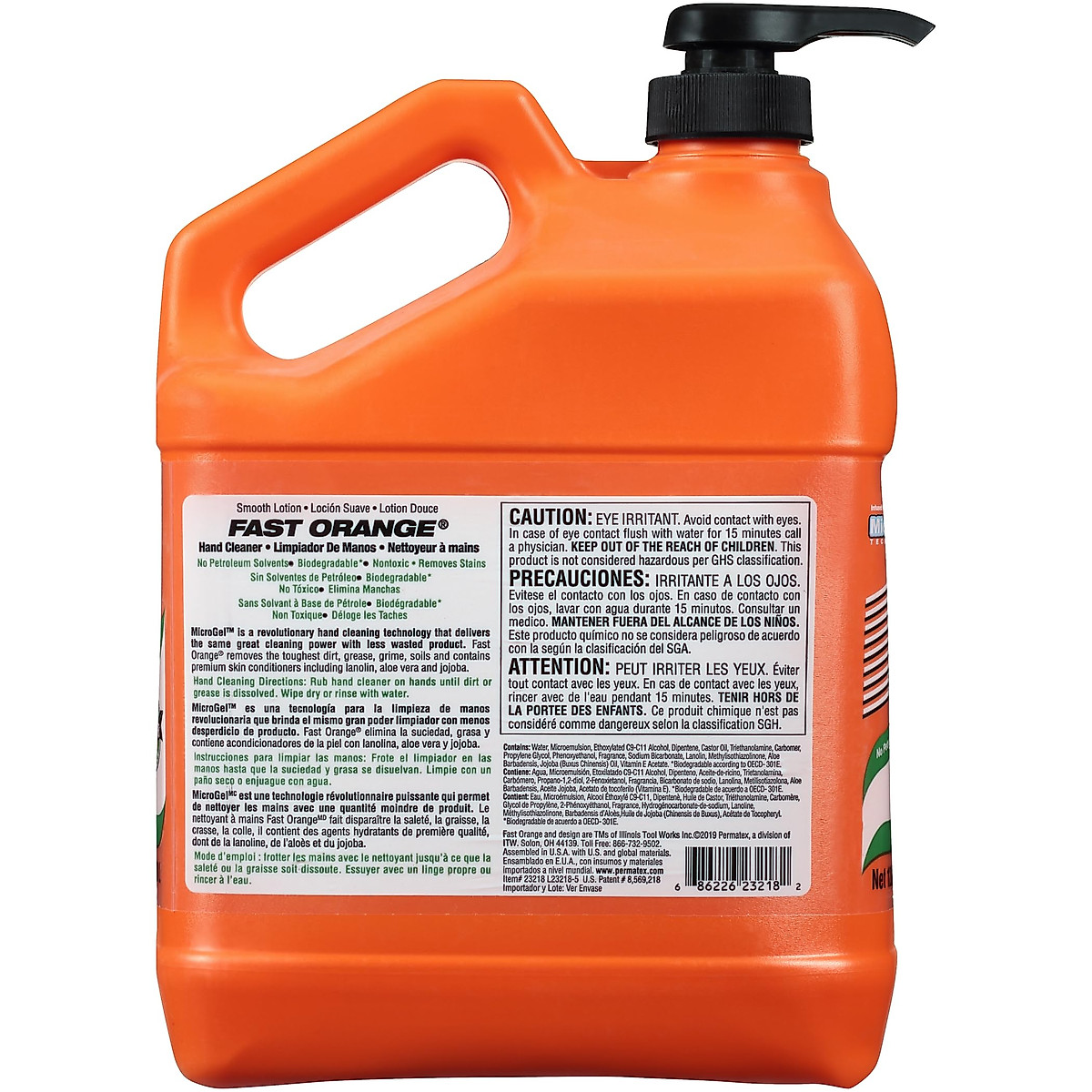 Fast Orange 23218 Smooth Lotion Hand Cleaner with Pump, 1 Gallon