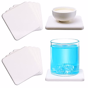 Absorbent Diatomite Drink Coasters,for Drinks and Plants Fast Water Absorption in Seconds, Non-Slip Insulation Odorless Diatomaceous Earth Protect Table Countertop from Damage, Set of 4 (Beige)