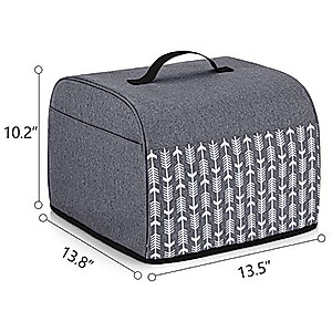 Yarwo Dust Cover with Pockets Compatible with Ninja Foodi Grill, Heavy Duty Nylon Cover with Wipe Clean Liner, Gray with Arrow